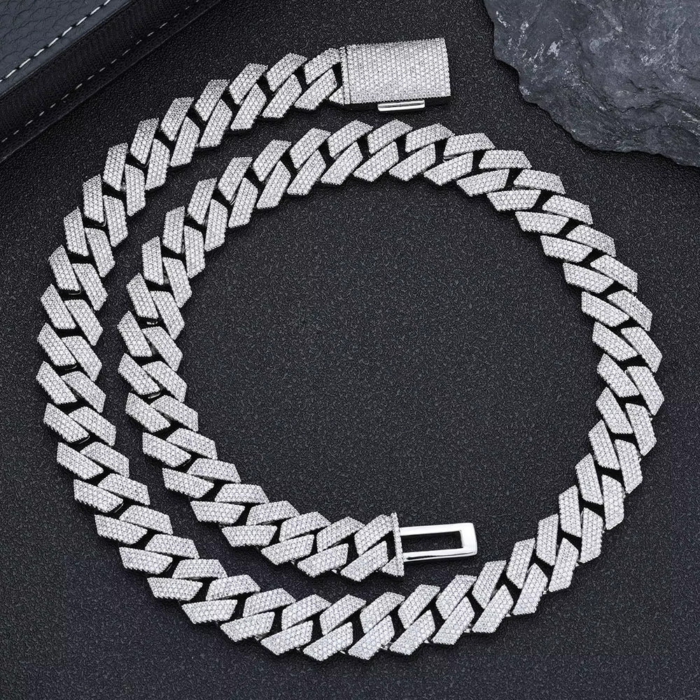 19 ct Iced Out Diamond Cuban Chain Necklace